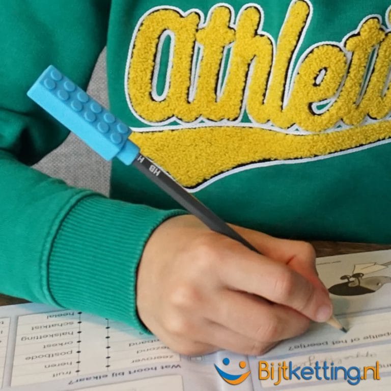 Potlood kauwdop / bijtdop Legoblokje | Diverse kleuren - Bijtketting.nl